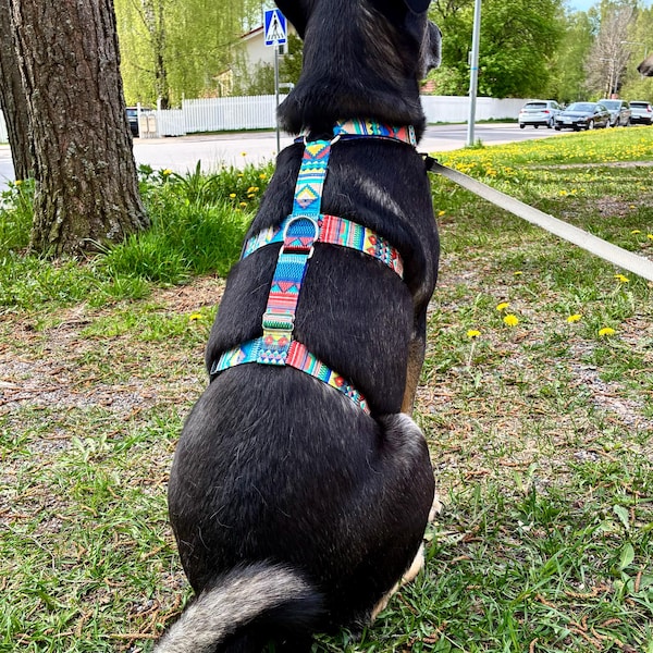 Triple Dog Harness Red Pasley for Greyhound. Handmade With Cotton ...