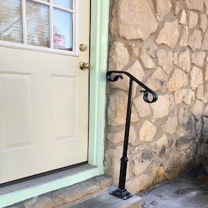 Single Post Ornamental Hand Rail 1 or 2 Step Railing for Stairs Steel ...