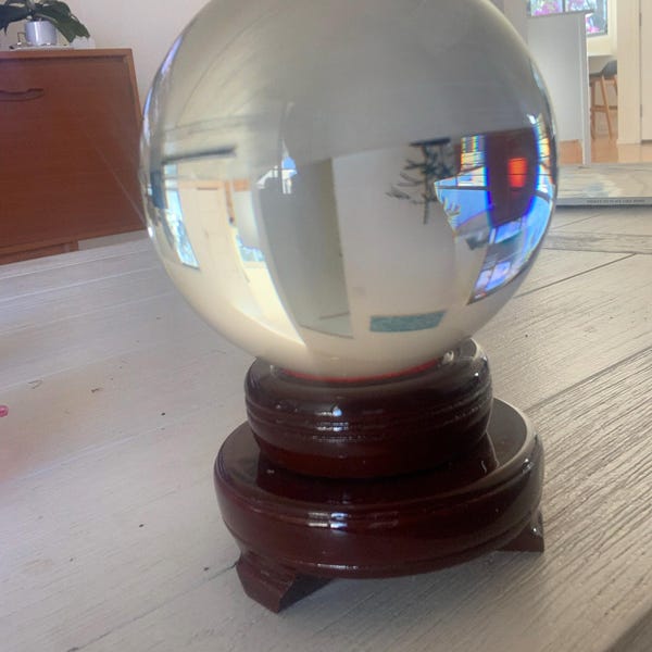 Huge Clear Lead Crystal Scrying Ball, Looking, Gazing, Scrying ~ 200 Ml ...