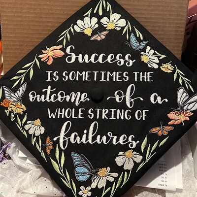 Embroidered Wreath Graduation Cap Topper Grad Cap Decoration - Etsy