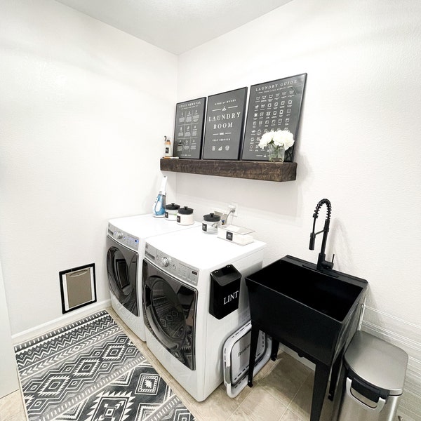 Black Laundry Sign 3pc Print Set, Laundry Printable, Laundry Wall Art ...