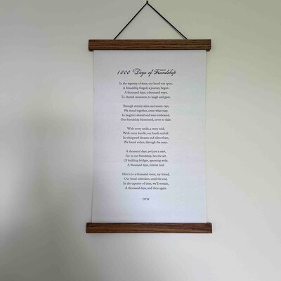 Watercolor Floral Poem Gift Print Your Poem Wall Hanging Any Pix or ...