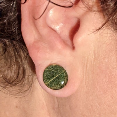 Real Leaf Ear Plugs, Green Gauges, Skeleton Leaves Plug Piercing ...