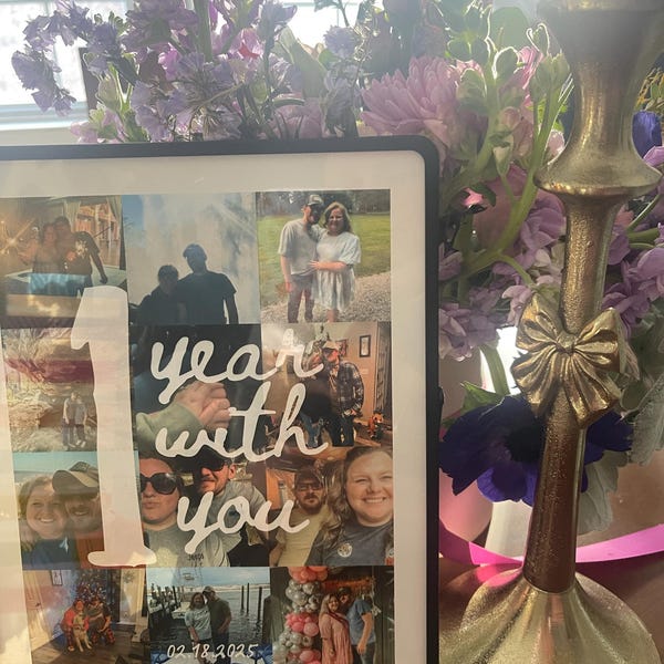 Custom Polaroid Frame Anniversary Template, 1 Year Anniversary Gift for ...