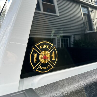 Firefighter Helmet Window Decal Sticker i'd Tap That Hydrant Window or ...