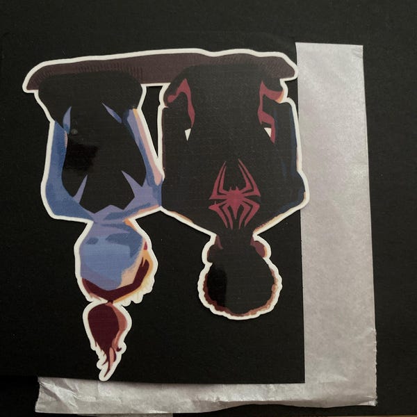 Miles Morales & Gwen Stacy Upside Down Sticker/sticker Pack|spider-gwen ...