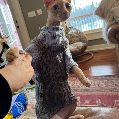 Yellow Cat Hat Hand Knit Sphynx Cat Accessories Pet Winter Beanie for ...