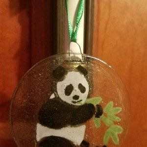 Panda Ornament, Fused Glass, Glass Bear, Pandas, Suncatcher - Etsy