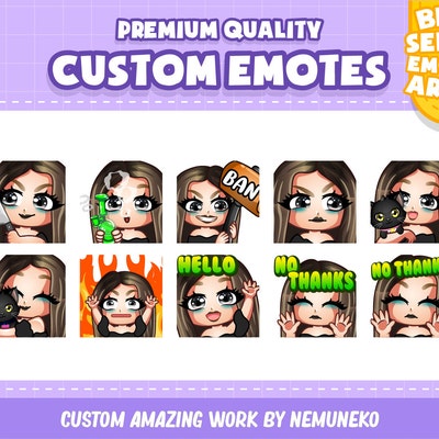 9x Custom Emotes for Twitch, Youtube, Discord or Facebook / Custom ...