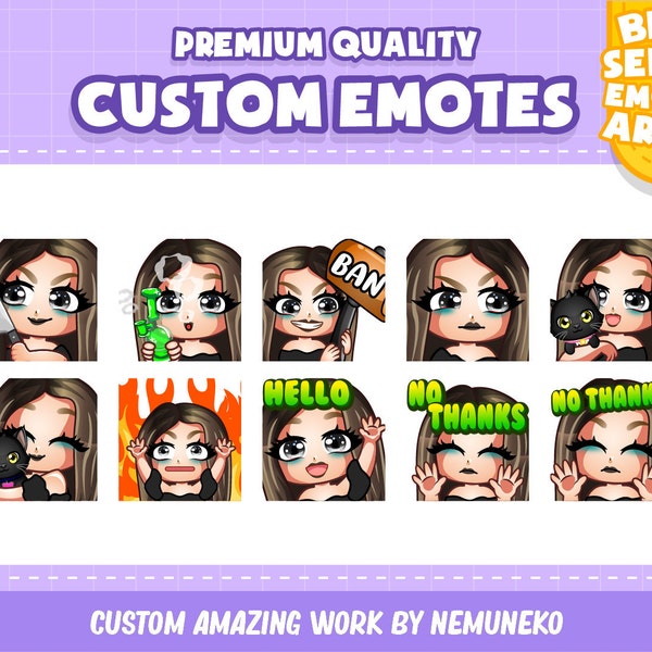 9x Custom Emotes for Twitch, Youtube, Discord or Facebook / Custom ...