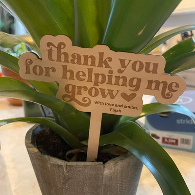 Sunday School Teacher Gift, Religious Plant Sign, Thank You for Helping ...