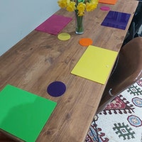 Acrylic Place Mat Square and Round Kitchen Table Kids Children Laser ...