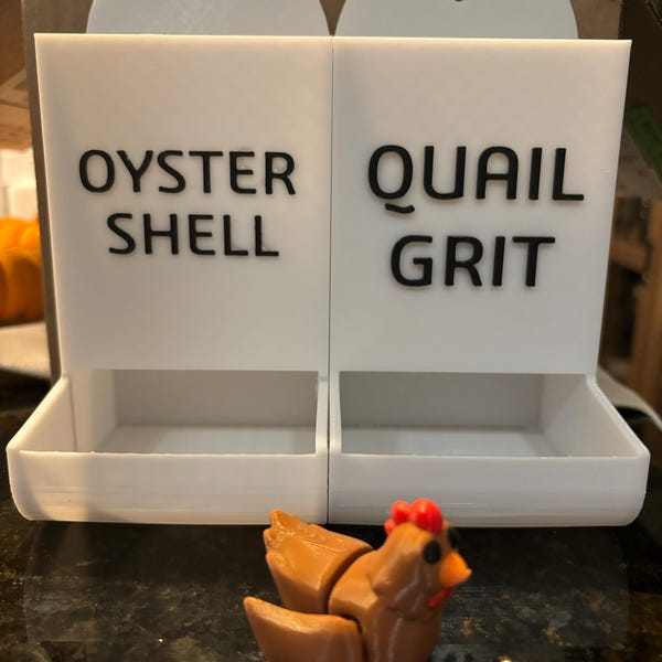 Quail Grit Feeder – Compact 3D Printed Feeder for Quails, Easy Mount ...