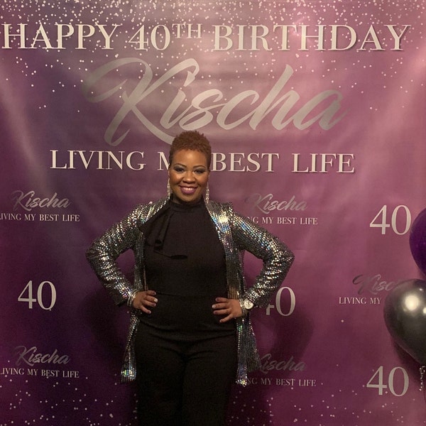 40th Birthday Step and Repeat 40 and Fabulous Photo Booth 8X8 Photo ...