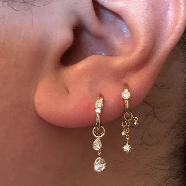 14K Solid Gold Barbed Wire Septum Ring, Gold Seam Hoop Ring, Helix Hoop ...