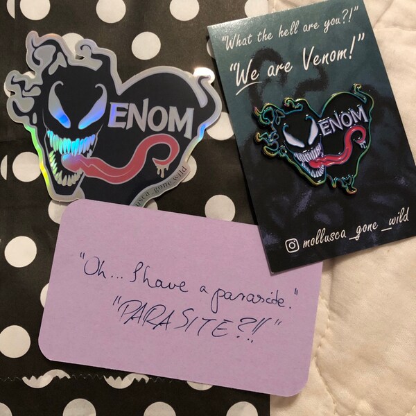 Holographic Venom Stickers, Two Variants / Symbiote / Marvel Sticker ...