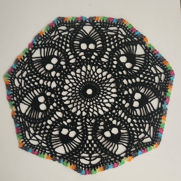CROCHET PATTERN and Photo Tutorial on How to Make Goth Skull Lace Doily ...