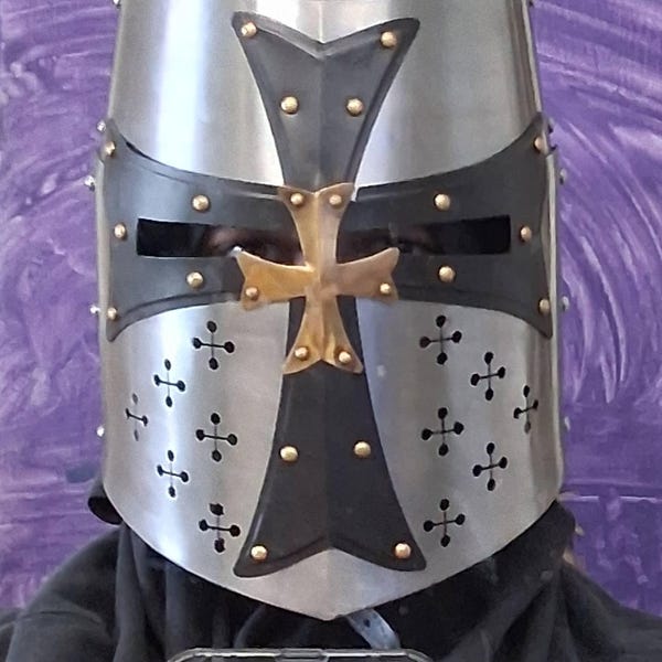Medieval Templar Fantasy Warrior Helmet Great Templar Horn Helmet ...