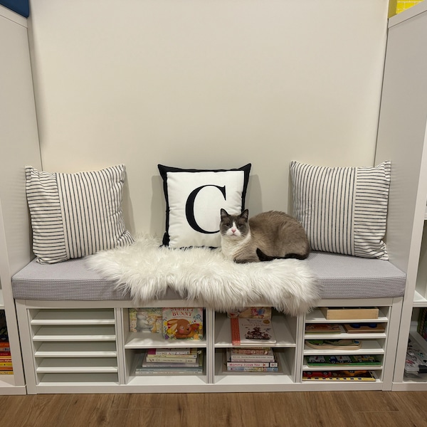 Seat Cushion for IKEA Kallax | Chocolate Brown Waffle Pique Collection ...