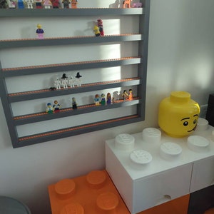 Wall Display Shelf for LEGO Minifigures Black White Grey or Custom ...