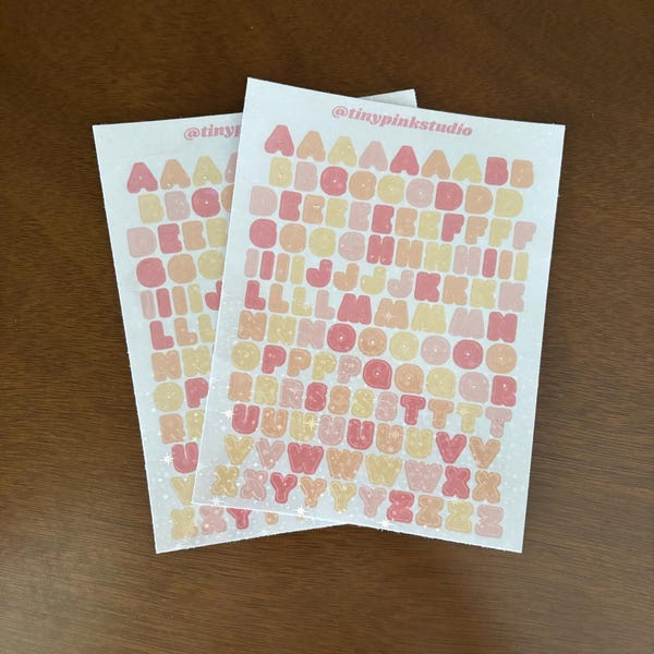 Holographic Bubble Letter Stickers #1 NEW - Etsy
