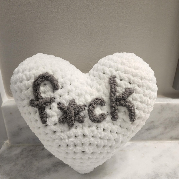 Custom Crochet Heart Pillows - *censored* Curse Words - Etsy