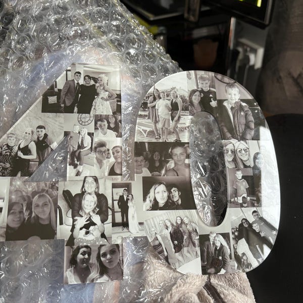 Acrylic Photo Number Collage, Birthday Gift, Photo Gift, Personalised ...