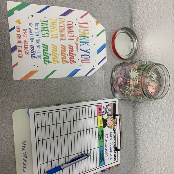 Printable Rainbow Thank You Tags for Teachers, Peppermint Favor Tags ...