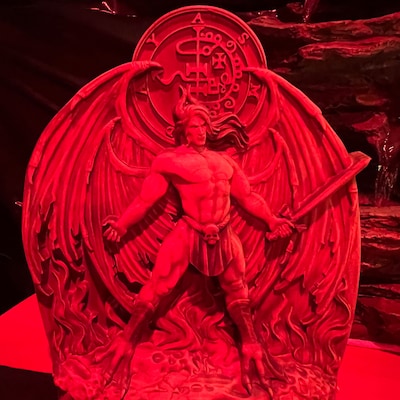 Goetia King Purson Demon Sculpture Demon Statue Wooden - Etsy