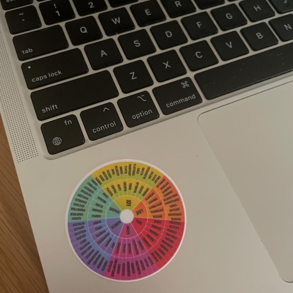 Feelings Wheel Sticker, Emotions Wheel Therapist Sticker, Counselor ...