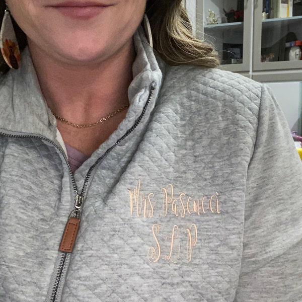 Monogrammed Sweatshirt, Monogram Crew Neck Pullover, Neckline Name ...