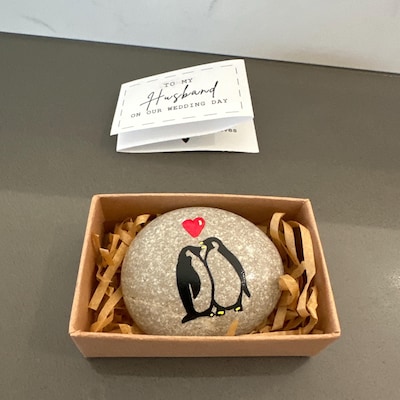 Penguin Pebble Romantic Gift for Girlfriend Boyfriend Small Anniversary ...