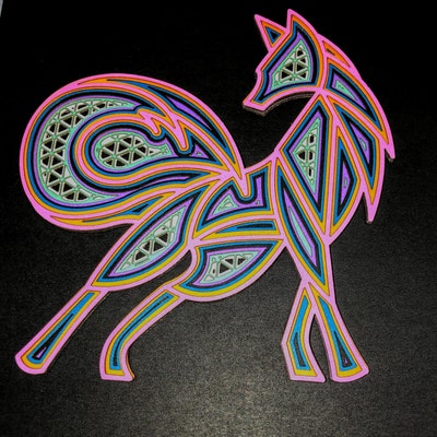 Multilayer Fox Vector File, Laser Cut File, SVG Ai EPS Dxf Laser Cut ...