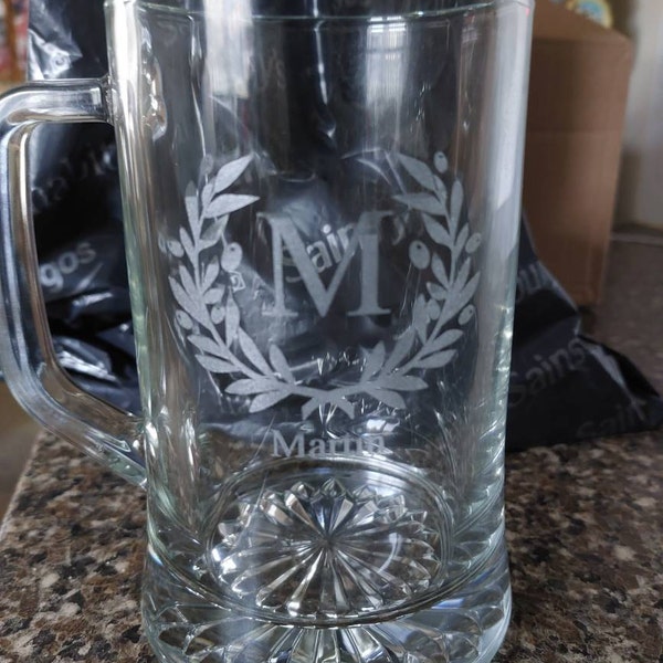 Personalised Glass Engraved Glasses Gift, Custom Text on Glassware ...