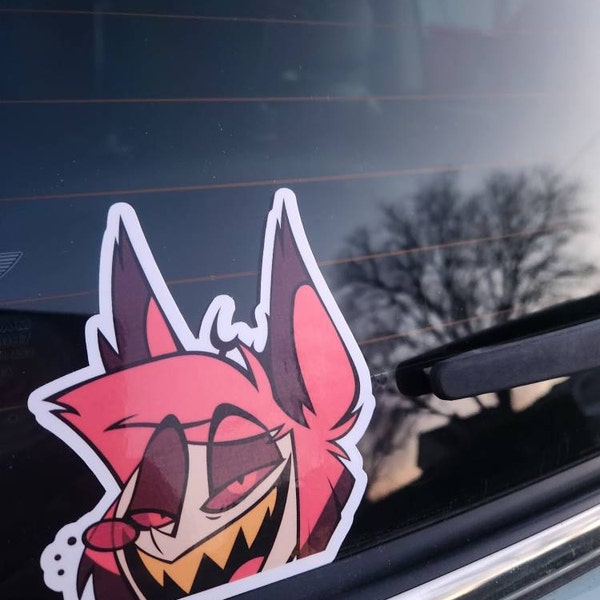 Alastor Car Window Peeker Sticker Hazbin Hotel Peeper Window Decal ...