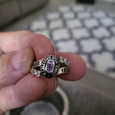 Customized Sterling Silver Womens High School Class Ring Gem Collection ...