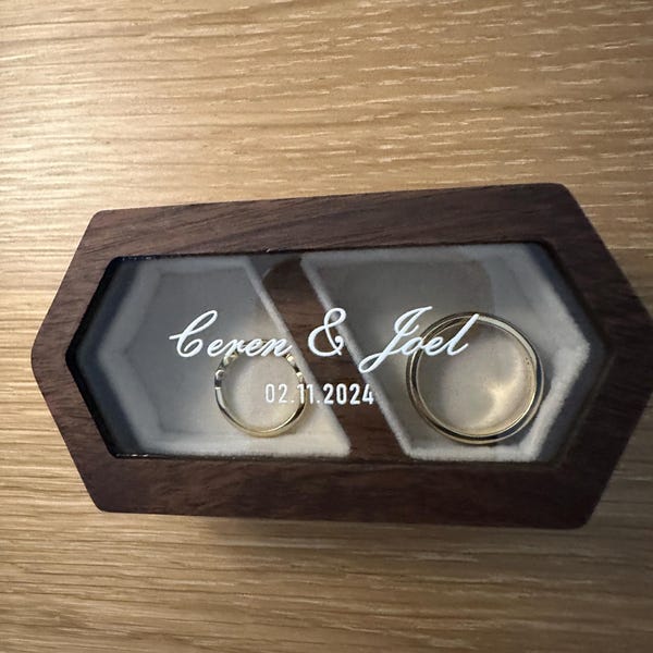 Custom Wood Ring Box, Personalized Wedding Ring Box, Acrylic Ring Box ...