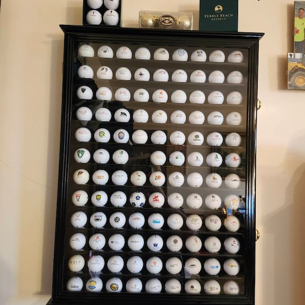 108 Golf Ball Display Case Cabinet Wall Rack Holder Stand W/98% UV ...