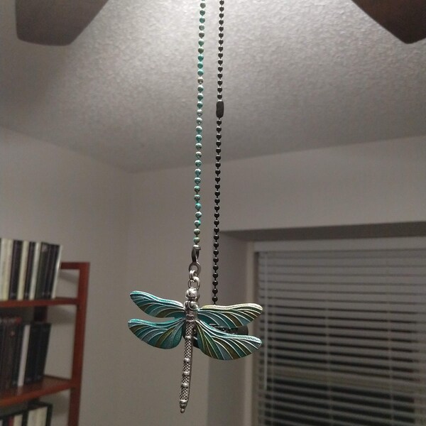 Dragonfly Ceiling Fan Pull, Light Pull Chain, Antique Silver With ...