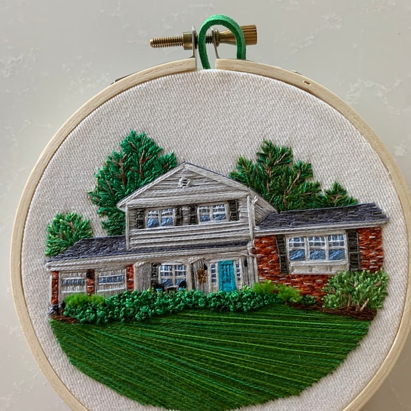 Custom Hand Embroidery of House, Building or Structure Commissioned - Etsy