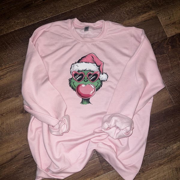 Pocket Size DTF, 4" Grinchy Love Bubble Gum Transfer, Direct to Film ...