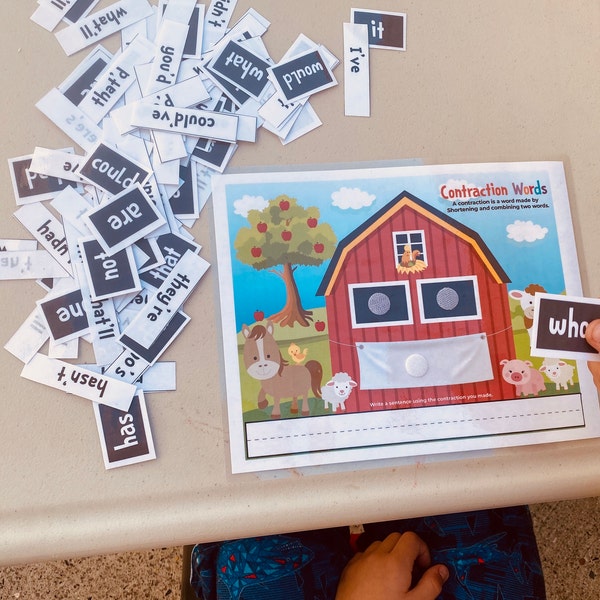Contraction Activity, Learning to Read, Spelling Practice, Printable ...