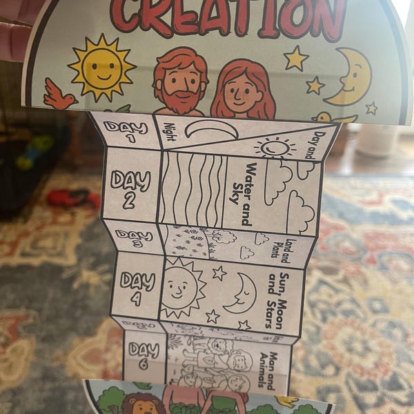 Days of Creation Folding Surprise Bible Story Craft, Bible Story ...
