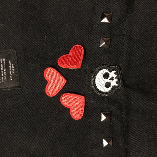 Small Skull Embroidered Patch Iron on Sew on Custom Colour Patches ...