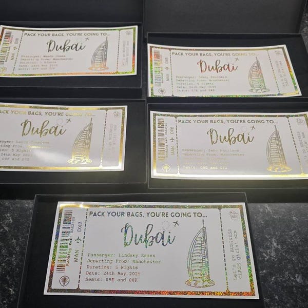 Holiday Golden Ticket Scratch Card Reveal Plane Boarding Pass ...