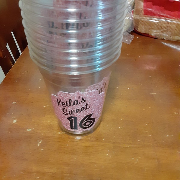 Sweet Sixteen Cups, Sweet 16 Cups, Sweet 16 Drinkware, Sweet 16 Favors ...