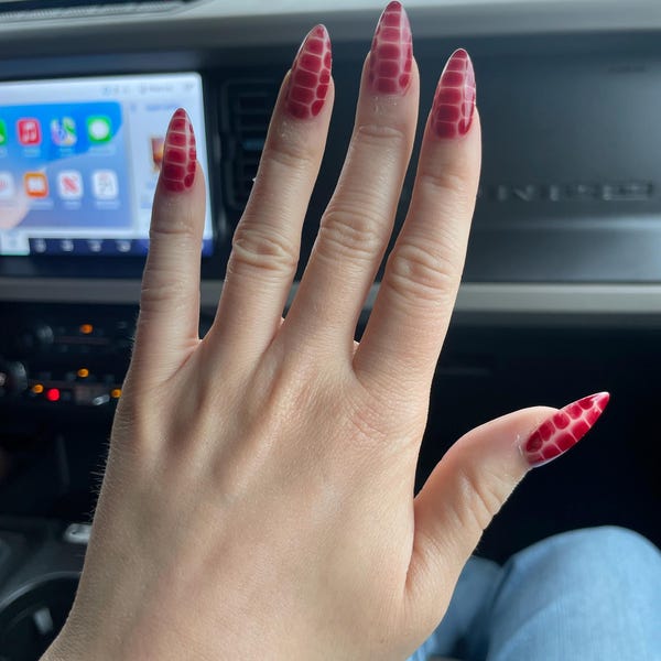 RED CROCODILE *made to Order* Press on Nails - One Set of 10 - Nin's ...