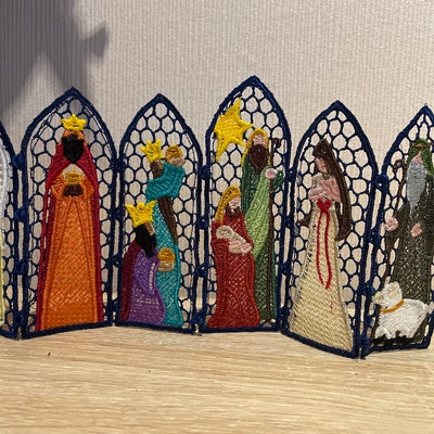 FSL Nativity Panel Screen Free Standing Lace Machine Embroidery Designs Instant Download 5x7 ...