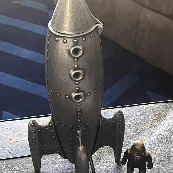Moon Rocket Coin Bank With One Spaceman - Item #924, Cast Aluminum and ...