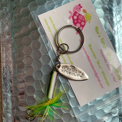 Fishing Lure Key Chain Personalized Customized and Hand Stamped - Etsy